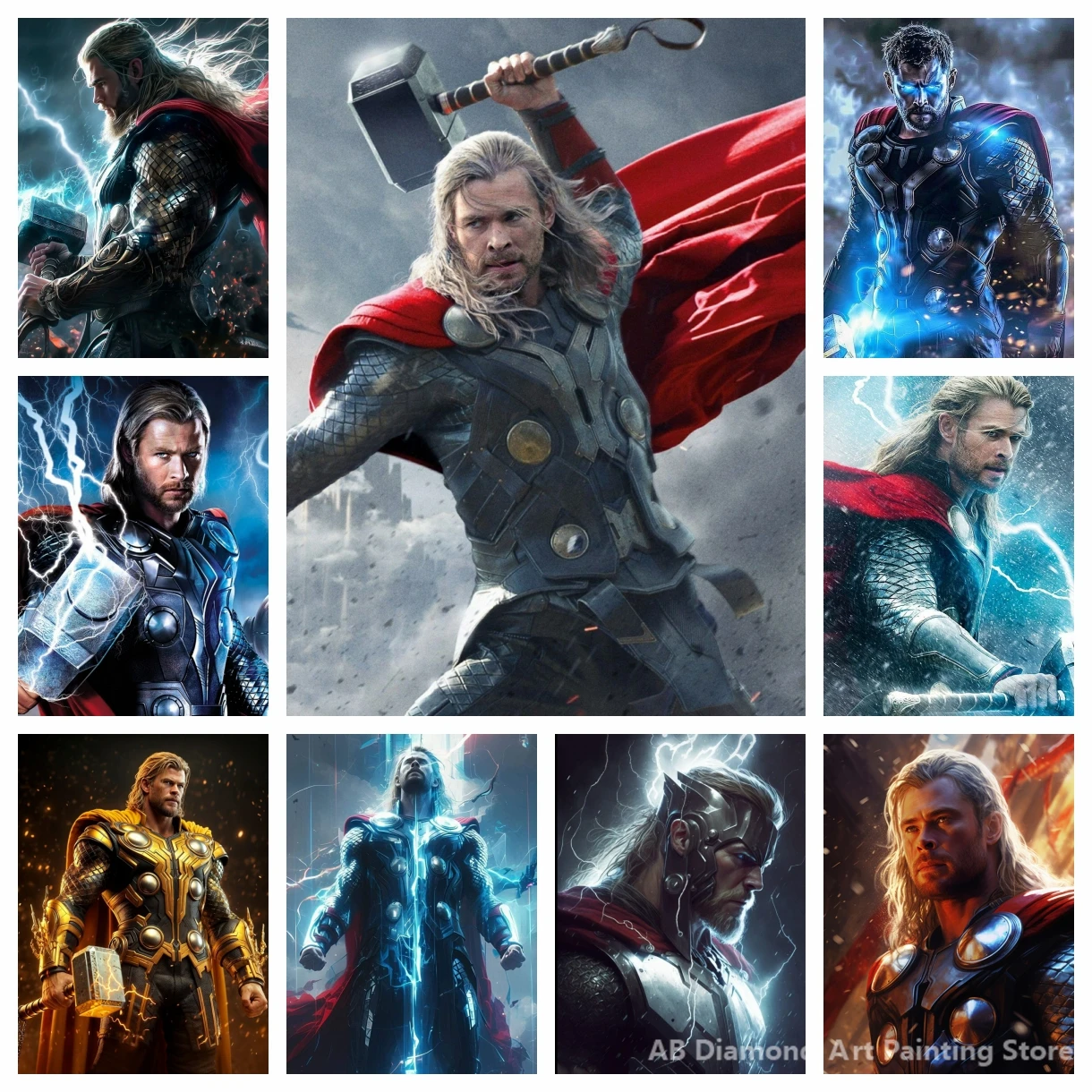 Disney Thor AB Diamond Painting 5d DIY Cross Stitch Embroidery Marvel ...