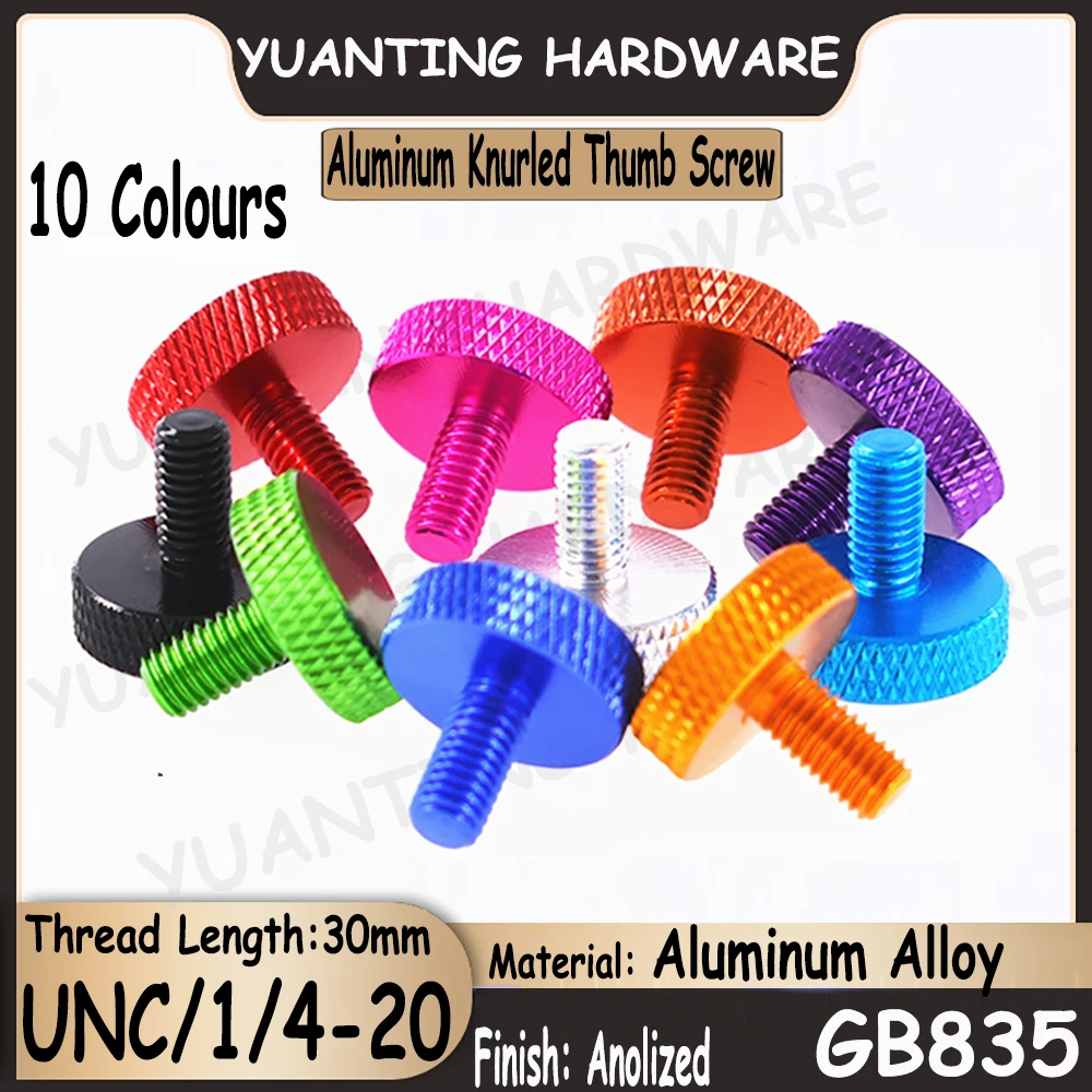 5Pcs-UNC-1-4-20x30mm-Colourful-Aluminum-Hatching-Knurled-Thumb-Screw ...