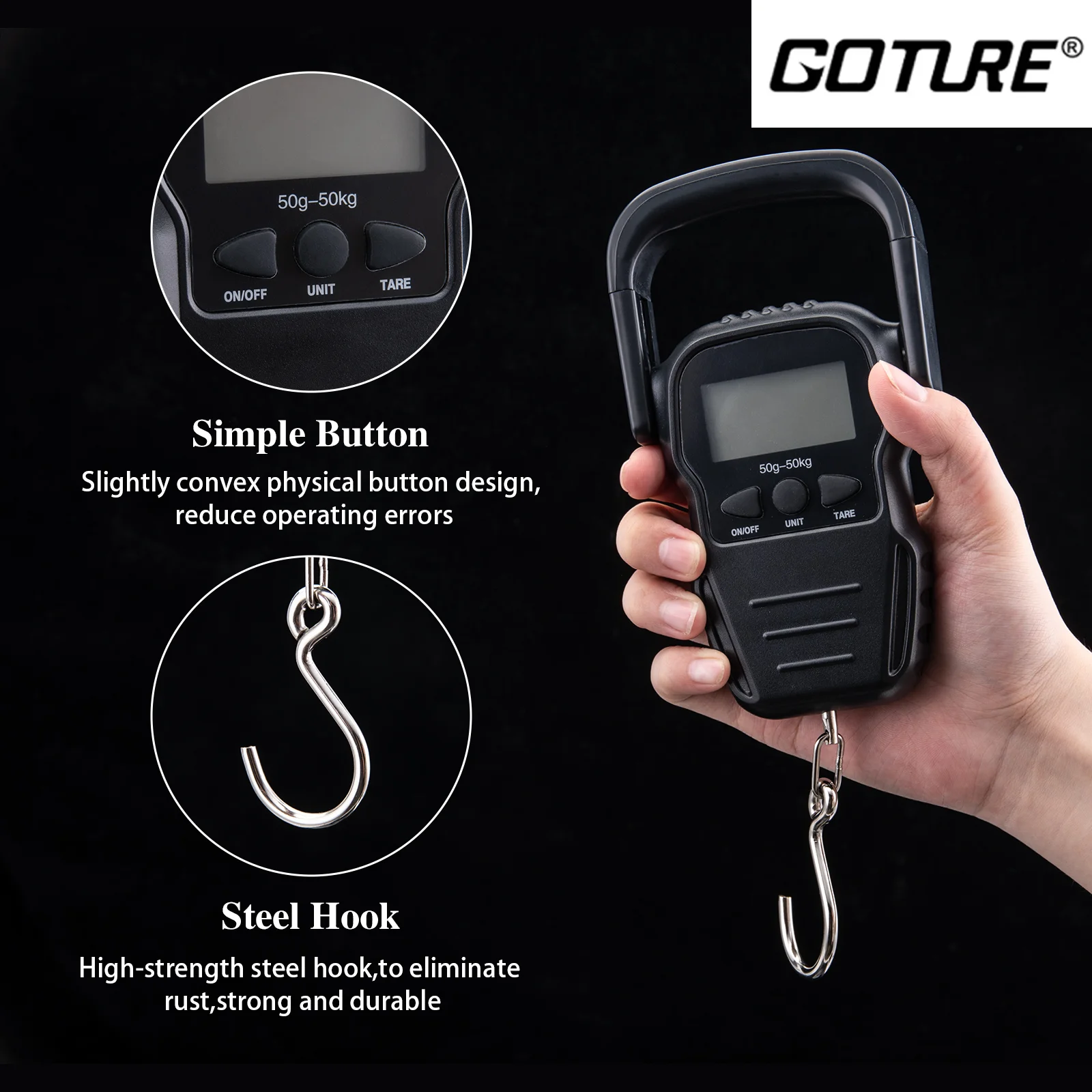 Goture-110lb-50kg-Electronic-Fishing-Scale-Backlit-LCD-Display-with-Measuring-Tape-Balance ...