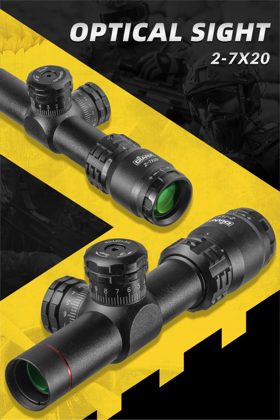 DIANA 2-7X20 Scopes Rapid Target Acquisition Hunting Riflescopes Mil ...