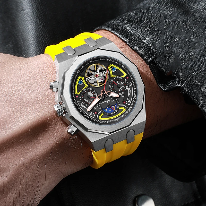 Relojes-deportivos-con-correa-de-goma-de-acero-inoxidable-para-Hombre ...