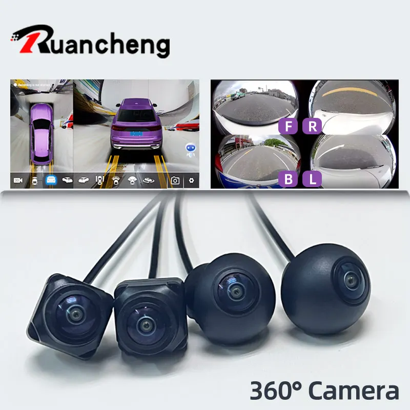 360° panoramic camera 720P HD rear/front/left/right view lens 360 panoramic accessories car ...