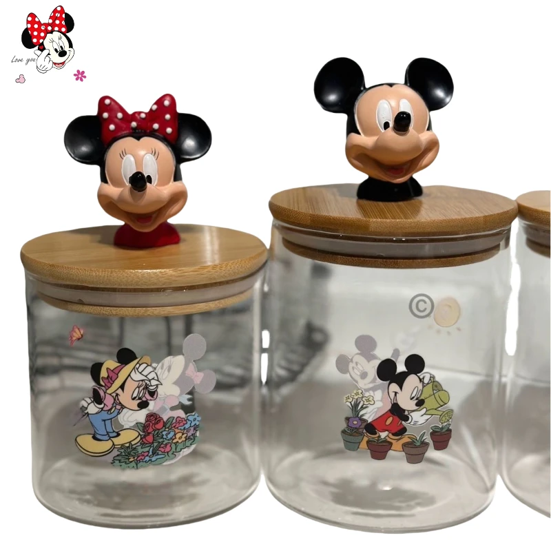 Disney Mickey cartoon cute sealed candy jar creative kawaii home ...