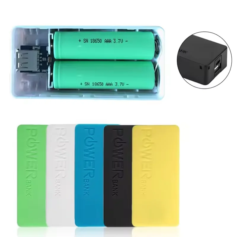 5600mAh 2X 18650 USB Power Bank Battery Charger Case DIY Box For iPhone ...