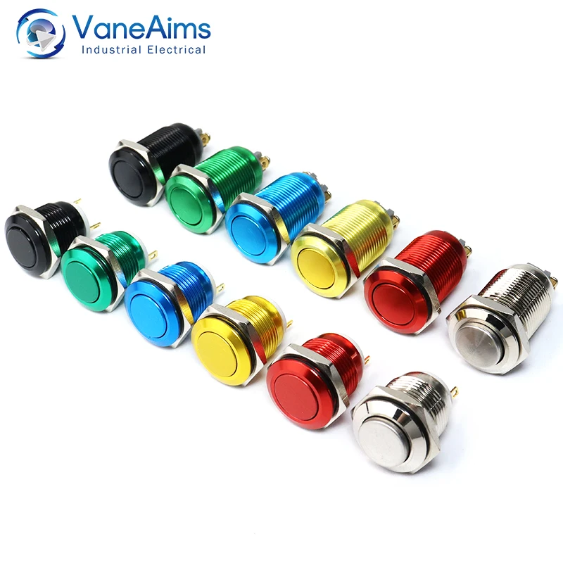 16mm Push Button Switch with Fixation Latching Self-locked Metal ...
