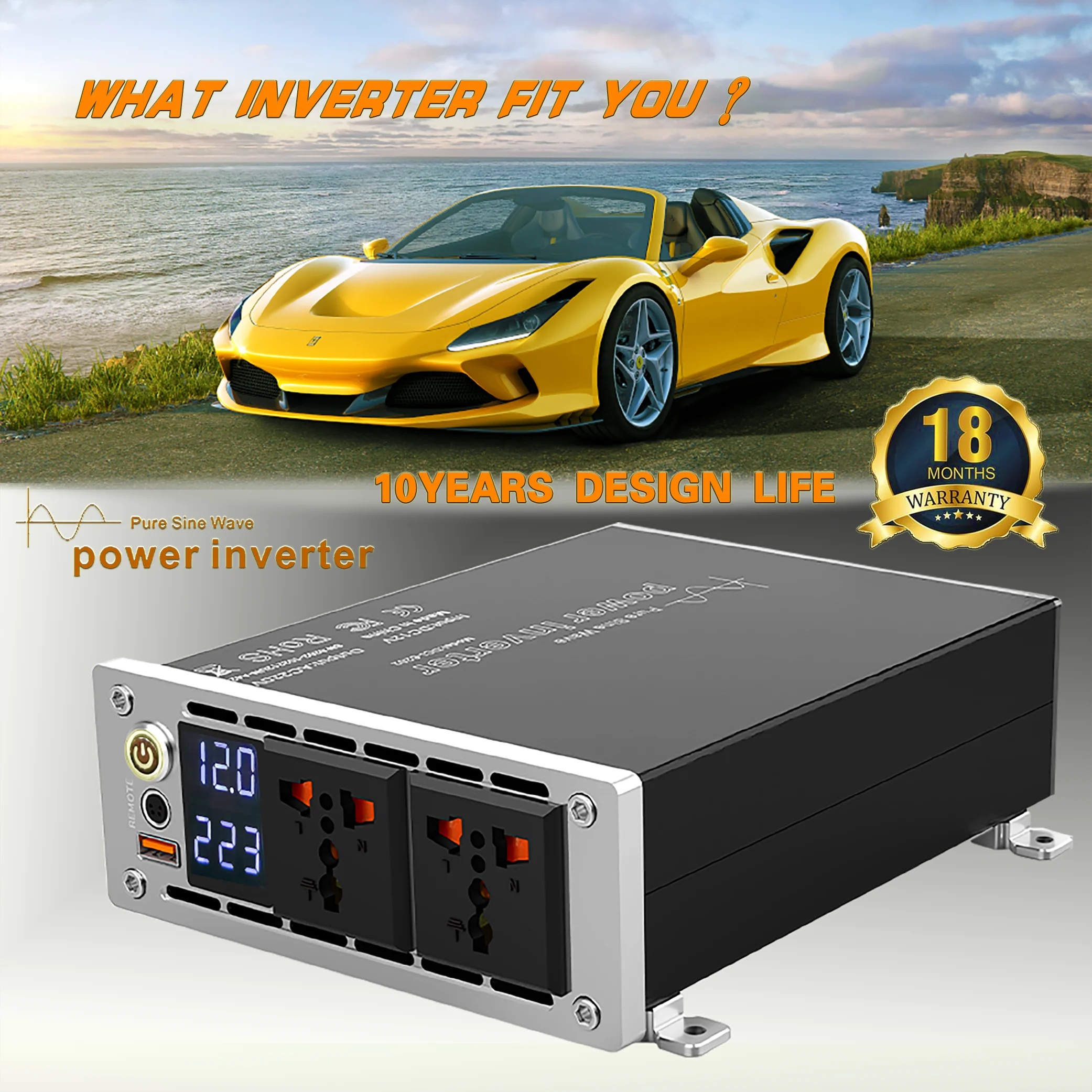 High-Reliability-Power-Inverter-12v-To-220V-Pure-Sine-Wave-DC-AC-Car ...