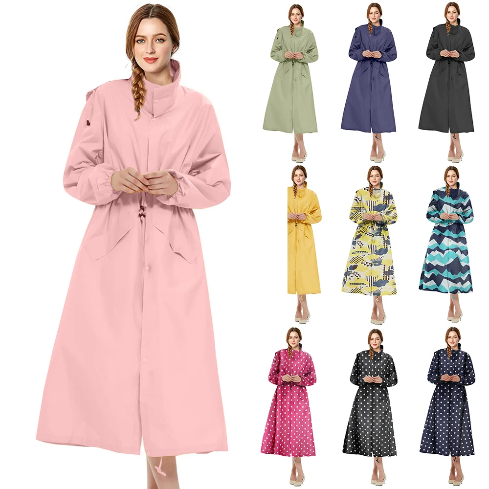 Raincoat-For-Women-Waterproof-Zipper-Stylish-Long-Jacket-Full-Body-Coat ...