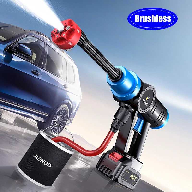 JIENUO 무선 고압 자동차 Spreyer 세척기, 가정용 세차 물총 다기능 휴대용 세차| | - AliExpress