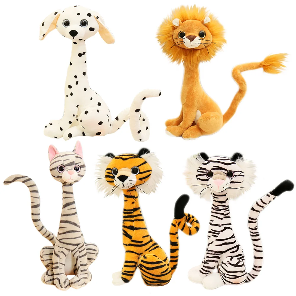 Stuffed Plush Animals Toys Soft Cartoon Dolls Bendable Body Tails Lion ...