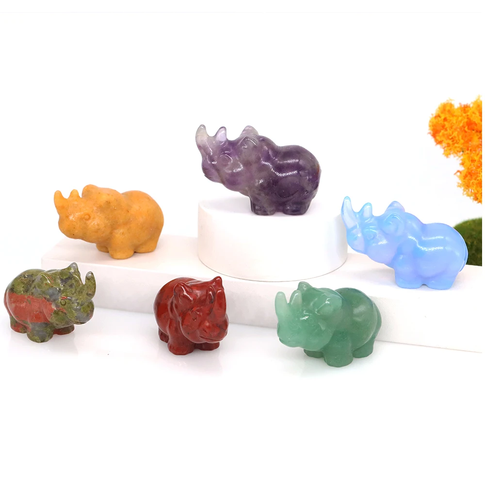 1-6-Hand-Carving-Natural-Healing-Crystal-Stones-Rhinoceros-Figurine ...