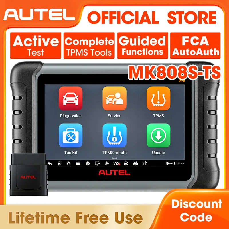 Autel MaxiCOM MK808S-TS OBD2 Bluetooth Scanner Car Tpms Diagnostic Tools Automotive Scanner ...