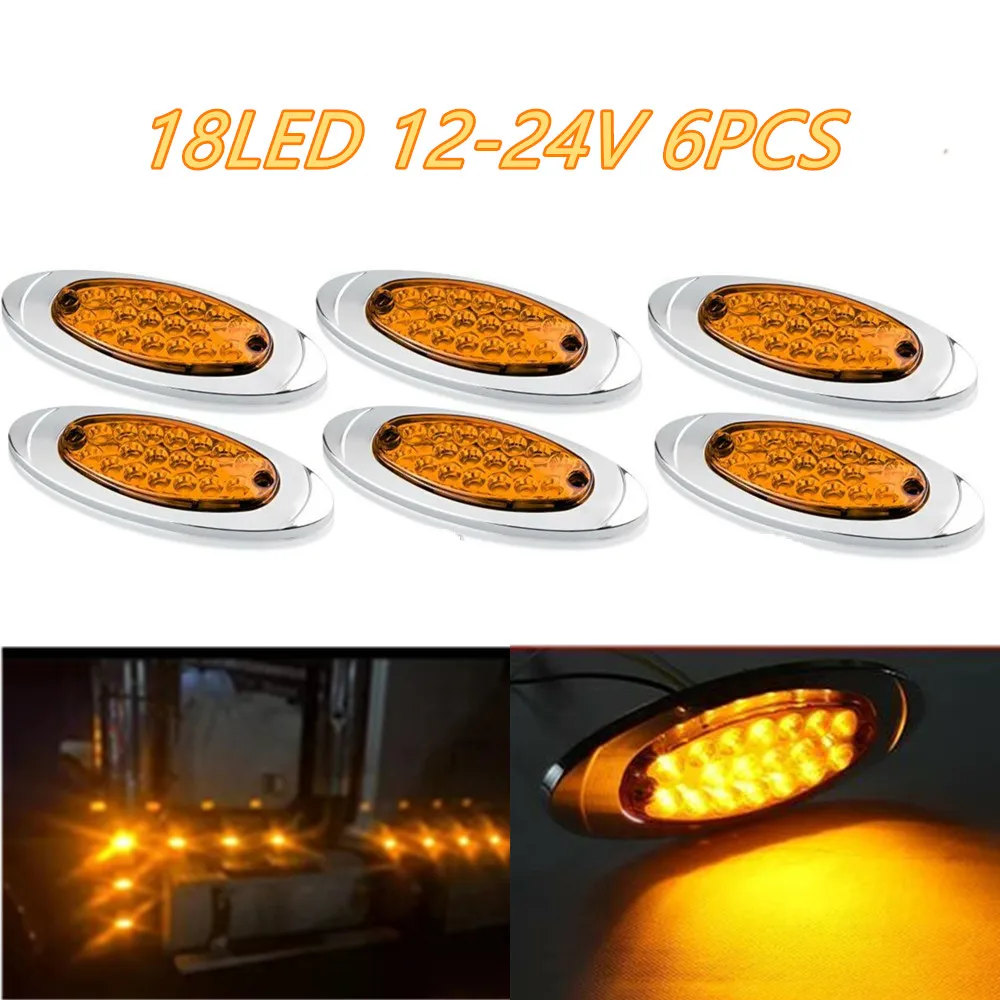 6PCS-Universal-Brake-Lights-Assembly-18LED-Car-Side-Marker-Lights ...