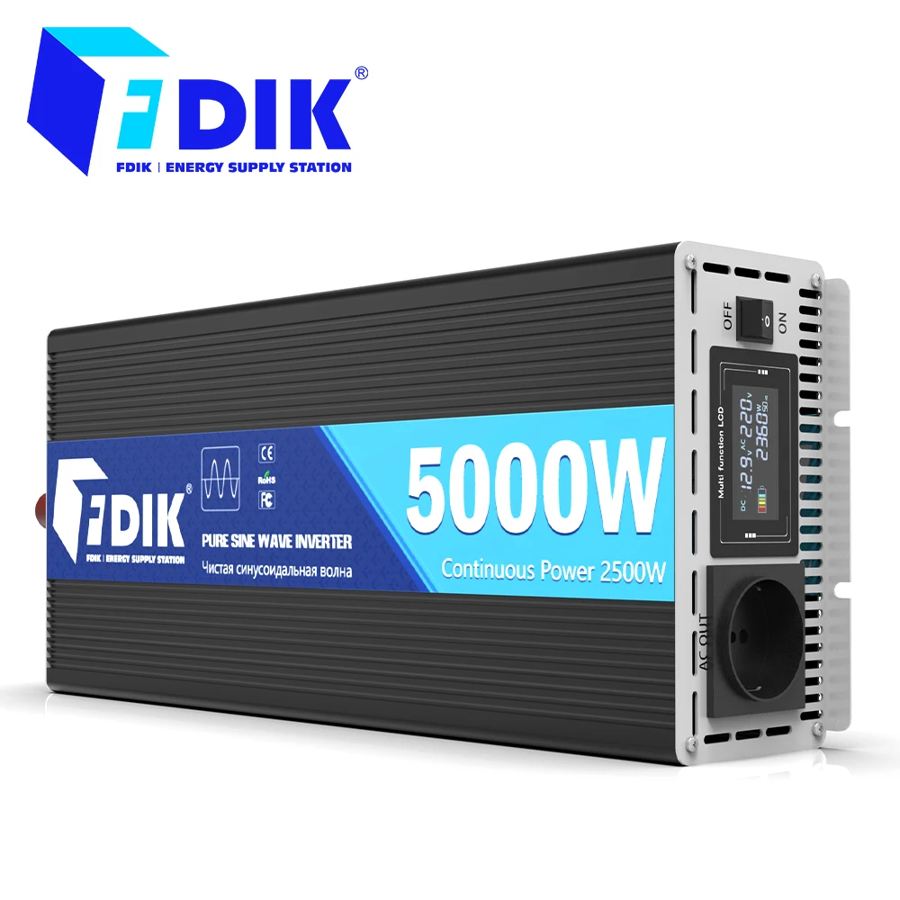 FDIK-Inverter-12V-24V-220V-Pure-Sine-Wave-Inverter-5000W-With-Color ...