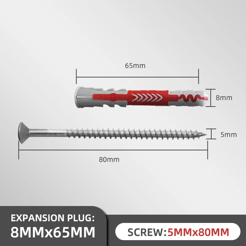 4Pcs-M5-65MM-Plastic-drywall-Anchor-Screws-Aluminum-Bolt-Pipe-Column ...