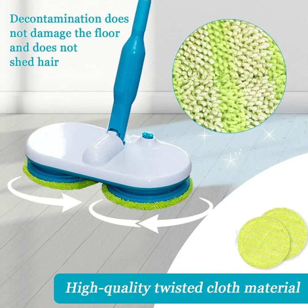 Electric-Mop-Replacement-Cloth-Circular-Floating-Mop-Pads-Green-Hemming ...