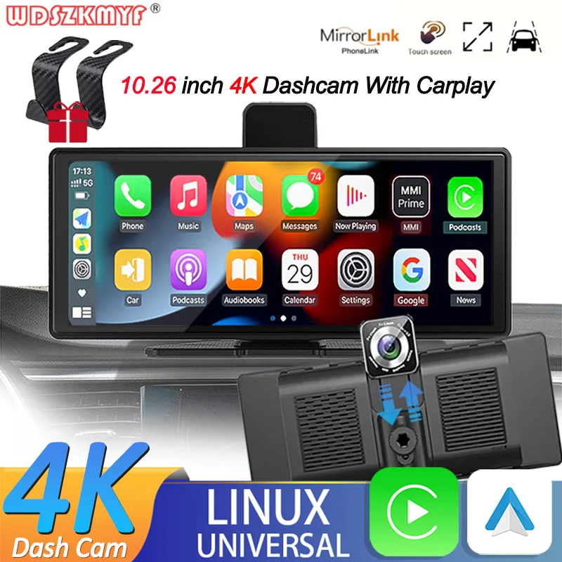 10-26-Monitor-4K-Car-Video-Recording-Wireless-Carplay-Android-Auto ...