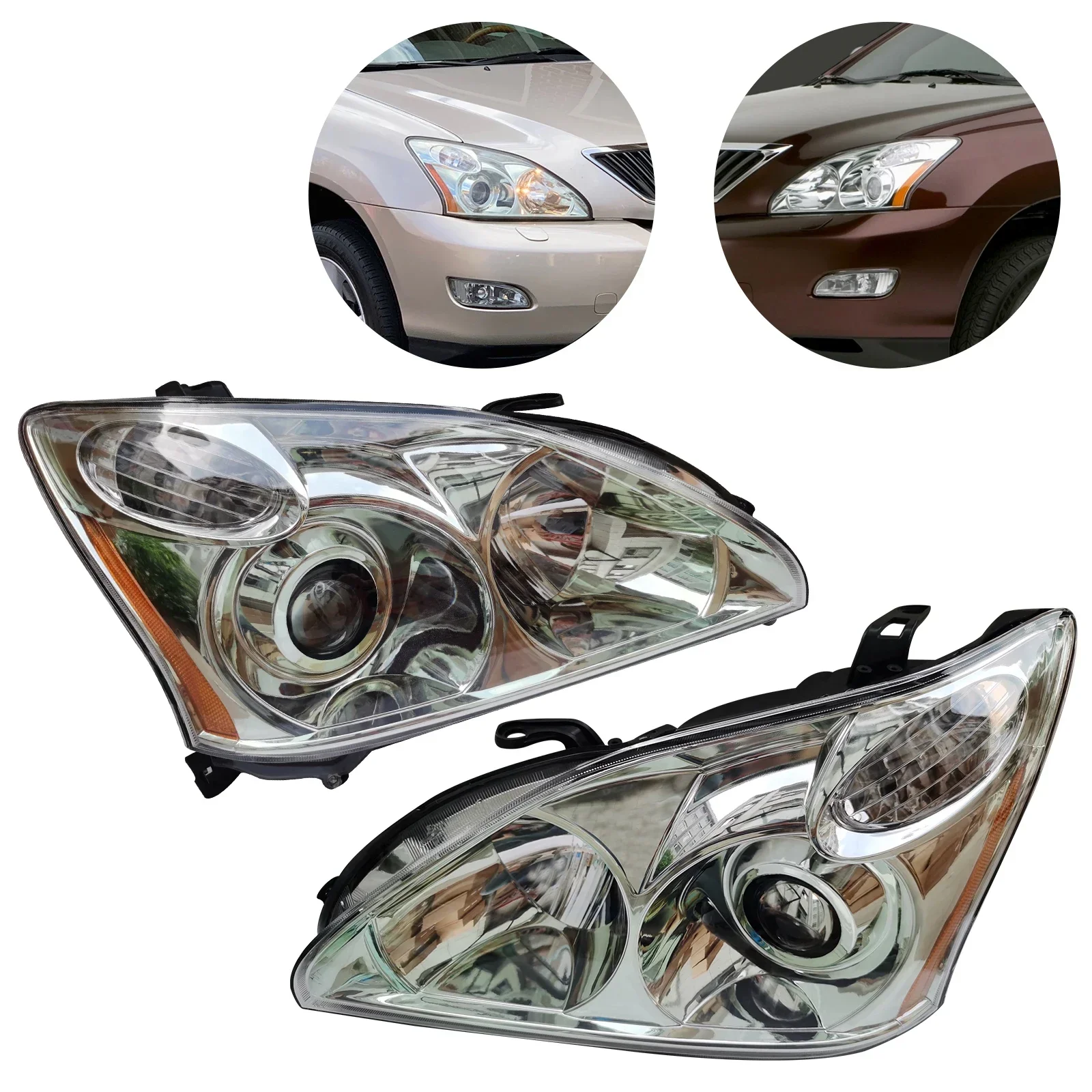 Left + Right Headlamp Auto Accessories Car Headlights for Lexus RX330 ...