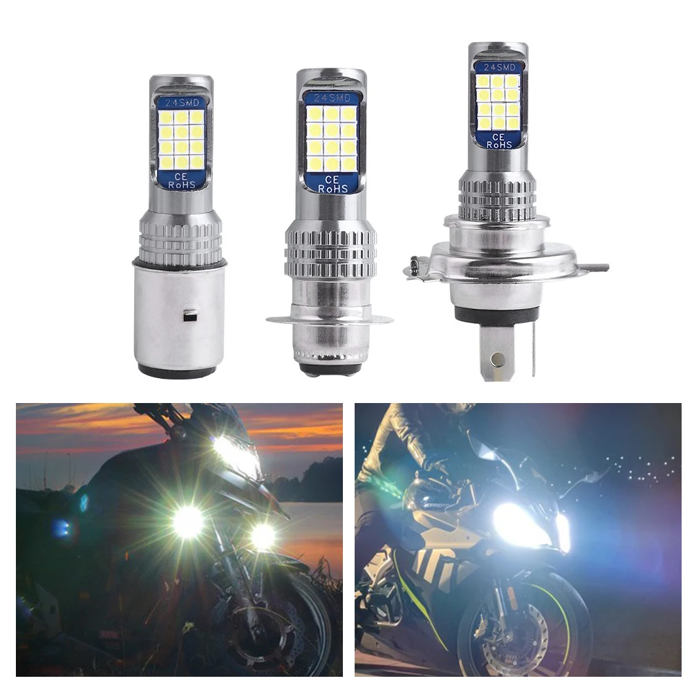 1PC P15D H4 H6M BA20D Led Motorcycle Headlight Bulb P15d 3030LED ...