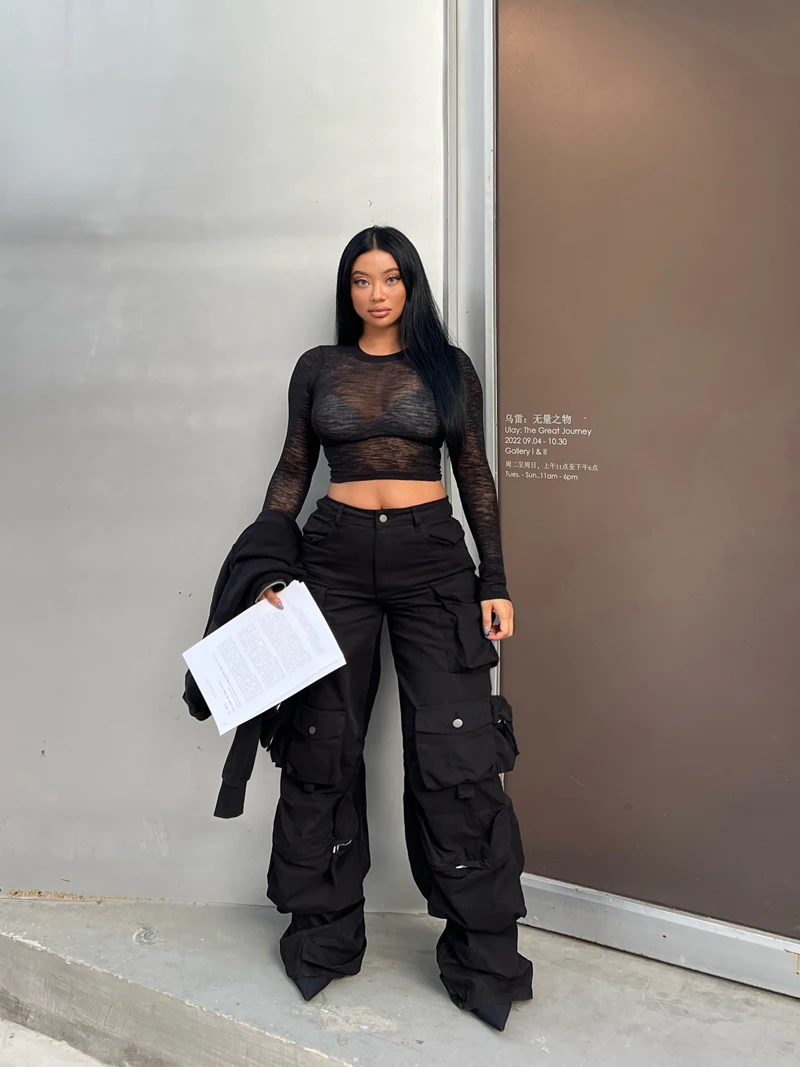 Overweight-Multi-Pocket-Washable-Grain-Fabric-Loose-Pocket-Overalls ...