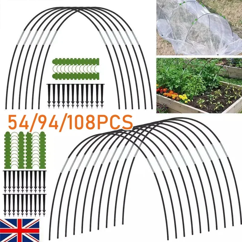 Garden-Net-Plant-Cover-Rustproof-Fiberglass-Rods-Insect-Netting-Arch ...