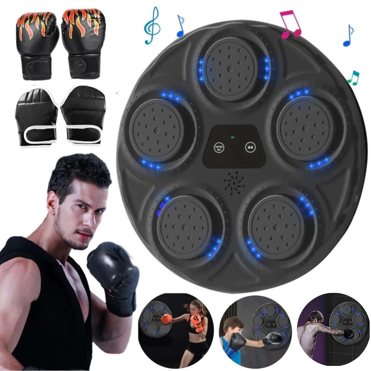 Máquina de boxeo musical inteligente para niños y adultos, equipo de ejercicios para el hogar ...