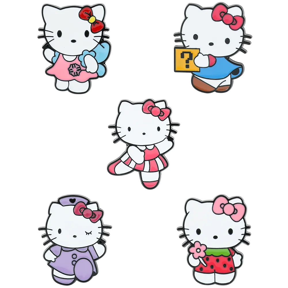 Sanrio-Hello-Kitty-Enamel-Pin-Cute-Cartoon-Figure-Kitty-White-Cat-Metal ...