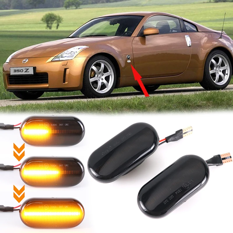LED Dynamic Side Marker Turn Signal Light For Nissan 350Z Z33 Frontier ...