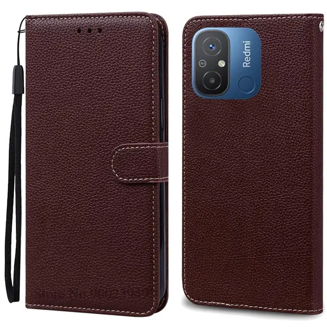 For Redmi 12C Case Soft Silicone Leather Wallet Flip Case For Xiaomi ...