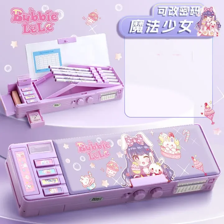 Multi Functional Stationery Box Girls' Password Lock Automatic Pencil ...