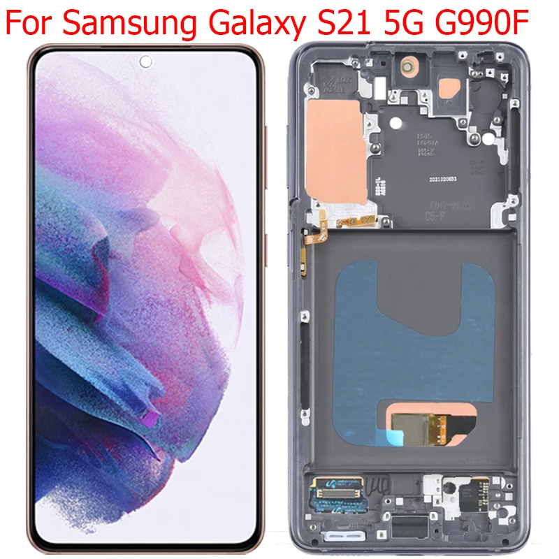 Origineel voor samsung galaxy s21 5g scherm lcd touchscreen met frame 6 ...