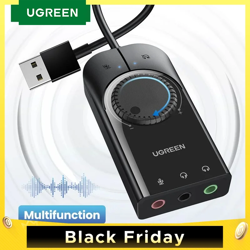 UGREEN-Sound-Card-USB-Audio-Interface-External-3-5mm-Microphone-Audio ...