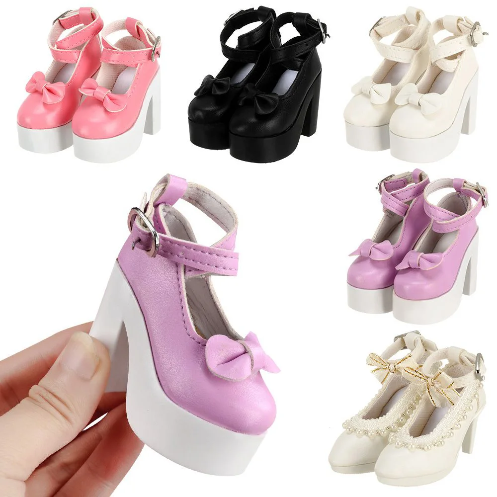 1-3-7-8CM-Princess-Doll-High-Heel-Shoes-PU-Leather-Bowknot-Shoes ...