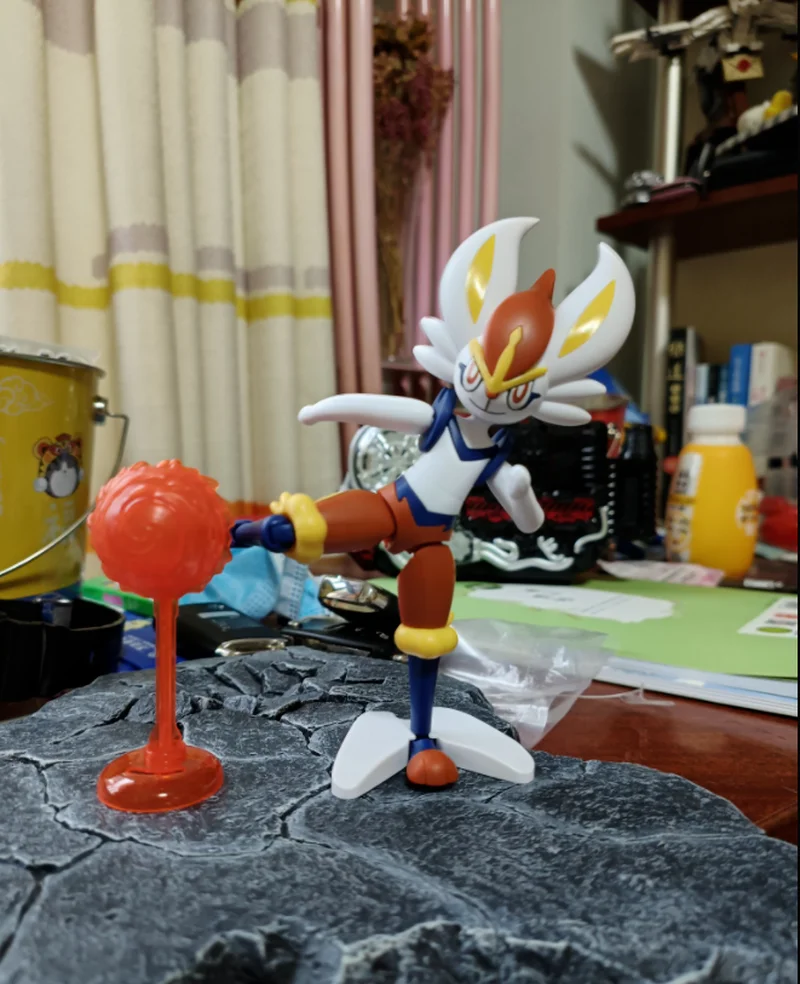 Bandai Genuine Pokemon Sword and Shield Anime Figure Cinderace Joint M ...