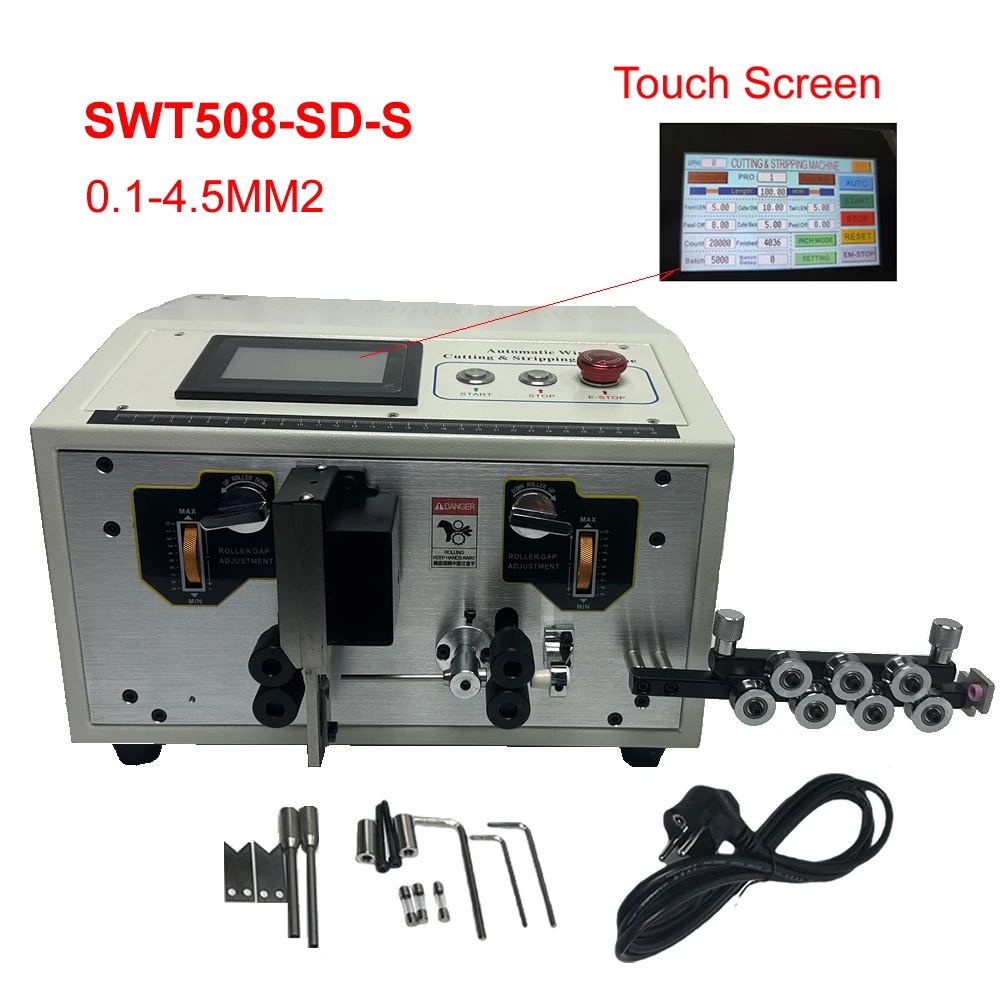 Swt508sd S 터치 스크린 자동 와이어 스트리핑 필링 절단기 케이블 커터 스트리퍼 Swt508sd 220v 110v