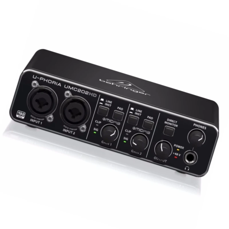 2x2 USB Audio Interface 24-Bit/192 kHz BEHRINGER UMC202HD with Midas ...