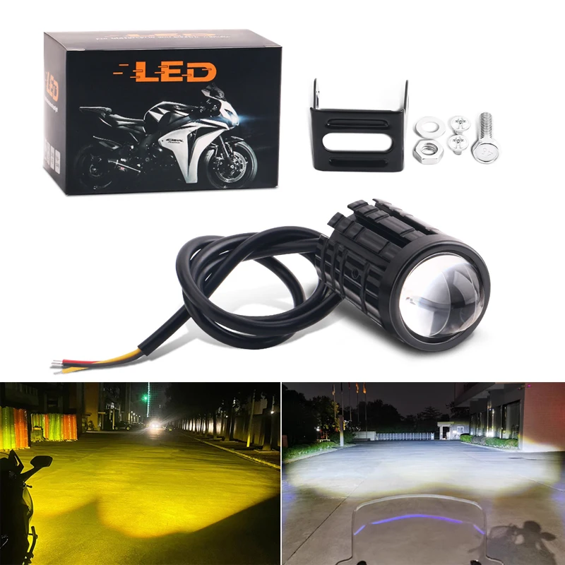 Universal-Motorcycle-Headlight-Led-Auxiliary-Front-Driving-Lamp ...
