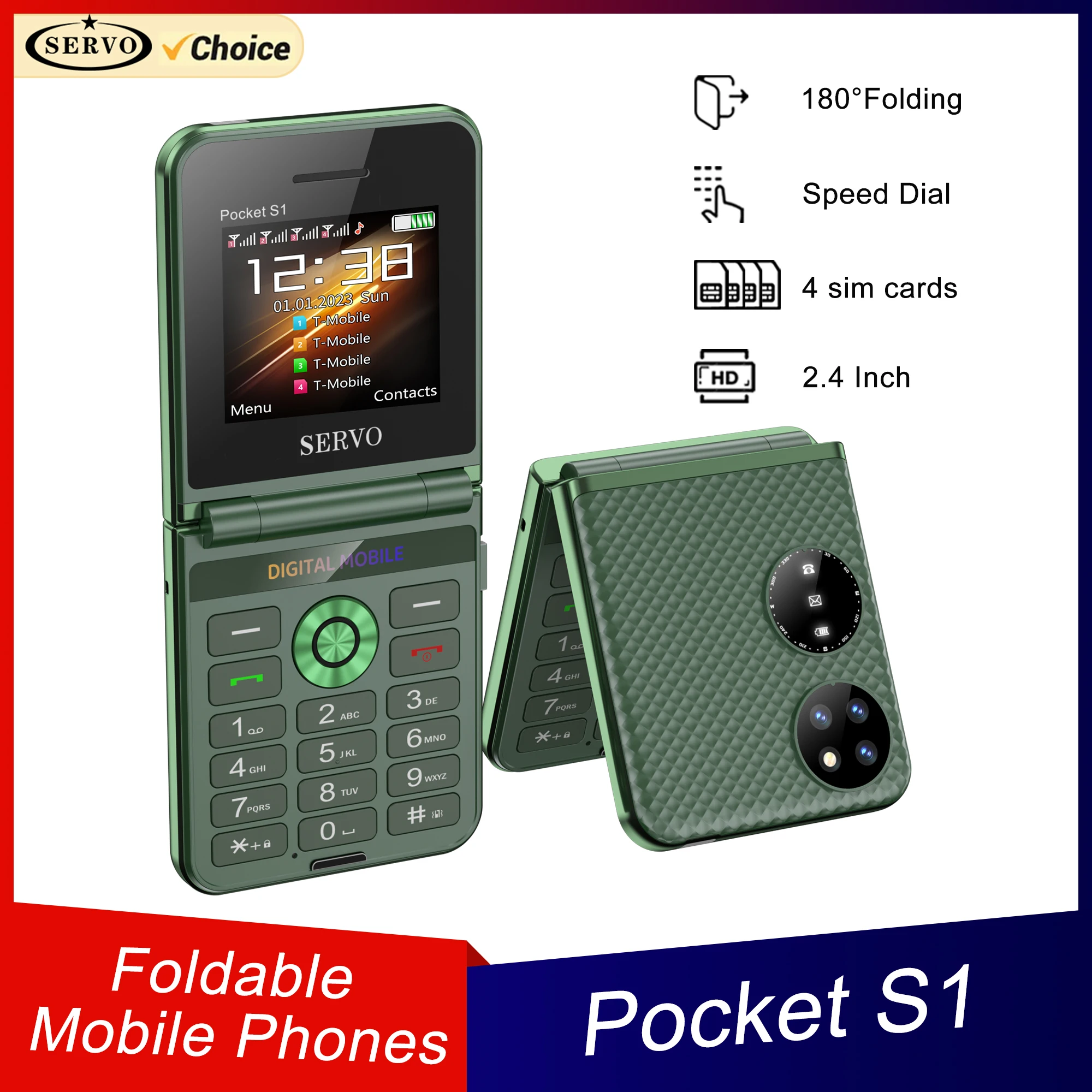 Original-SERVO-4-SIM-Cards-Flip-Mobile-Phone-Speed-Dial-Radio-2-4 ...