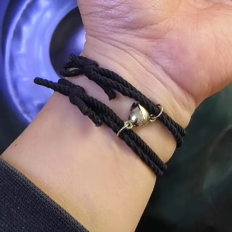 Double-Loop-Elastic-Rope-Bracelet-Magnetic-Love-Pendant-Ladies-Girls ...
