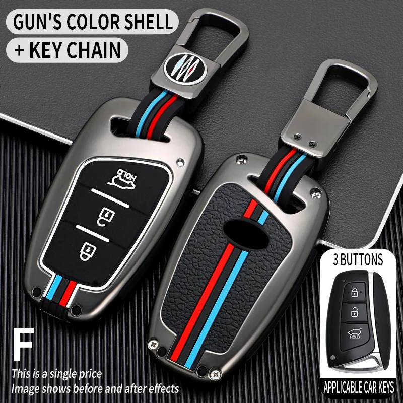 Car-Key-Case-Cover-Shell-Fob-Holder-For-Hyundai-Grand-Santa-Fe-IX45 ...