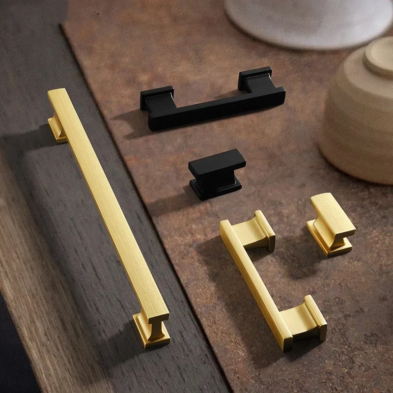 Modern Minimalist Pulls Cupboard Pearl Gray Gold Cabinet Door Handles ...