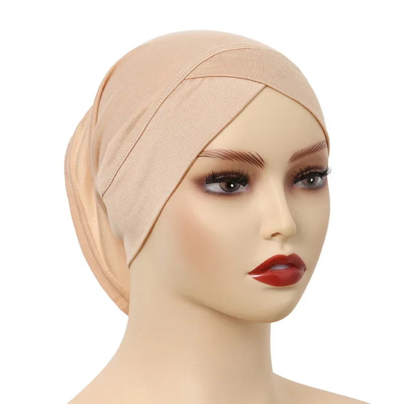 Crossed-Forehead-Solid-Color-Hair-Turbans-for-Women-Muslim-Hijab ...