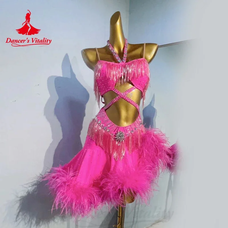 Latin-Dance-Performance-Costumes-Customization-Senior-Feather ...