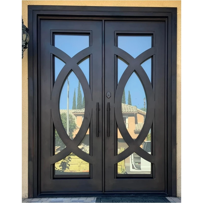 Iron-Door-Customized-Size-Pre-hung-Entrance-Wrought-Grill-Window-Door ...