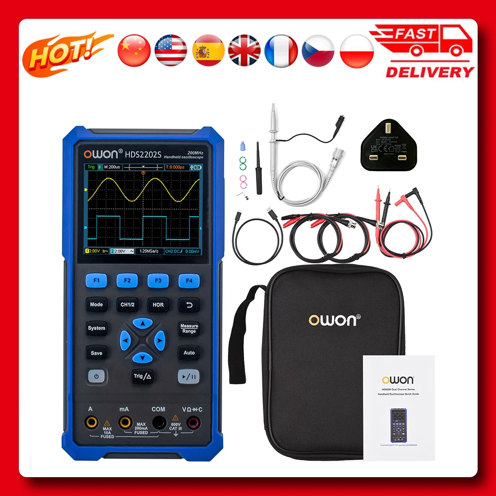 OWON HDS2202S In Handheld Digital Oscilloscope Multimeter, 57% OFF