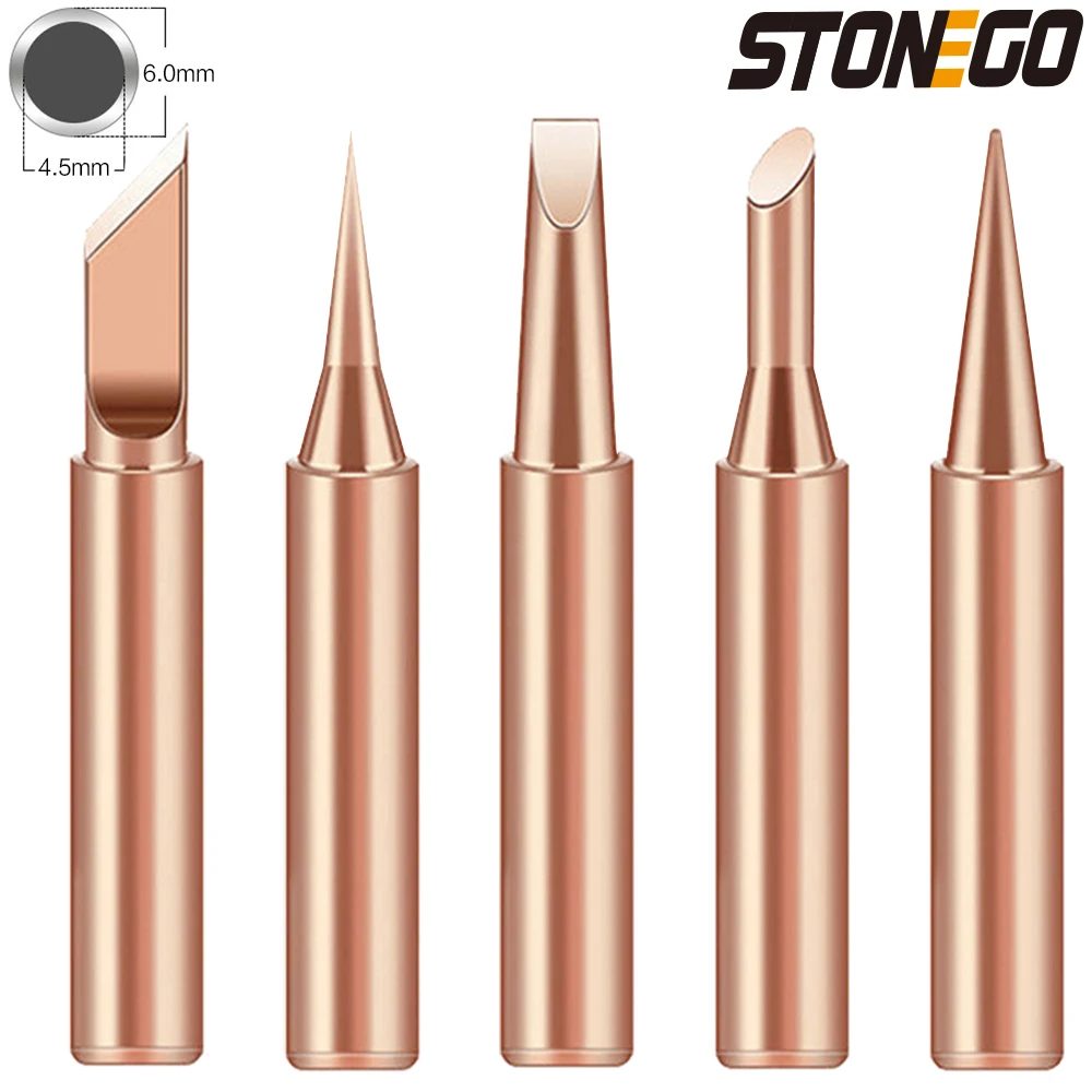 STONEGO-5PCS-10PCS-Soldering-Iron-Pure-Copper-Soldering-Iron-Head ...