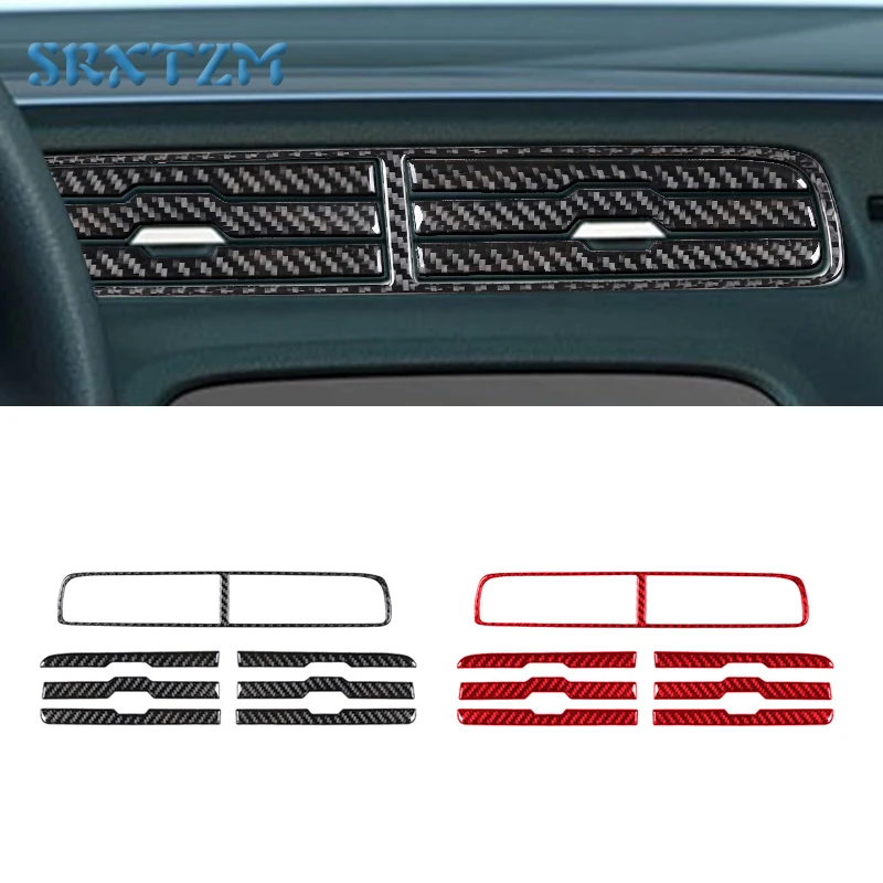 Carbon Fiber Air Outlet Patch Vent Frame Decoration Strips Car Stickers ...