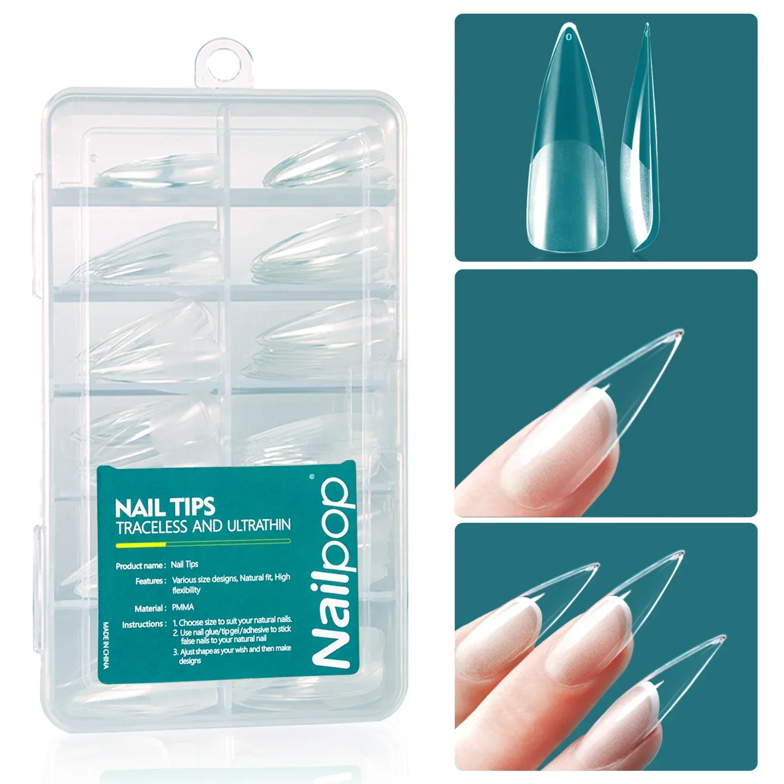 Nailpop-120pcs-Acrylic-Nails-Fake-Capsule-Short-Almond-Coffin-Square ...