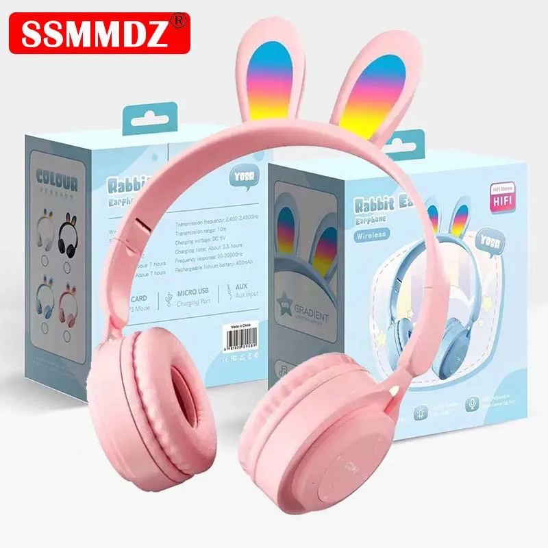Y08R-Cute-Headphone-Bluetooth-5-1-Earphone-Support-TF-FM-BT-Wireless ...