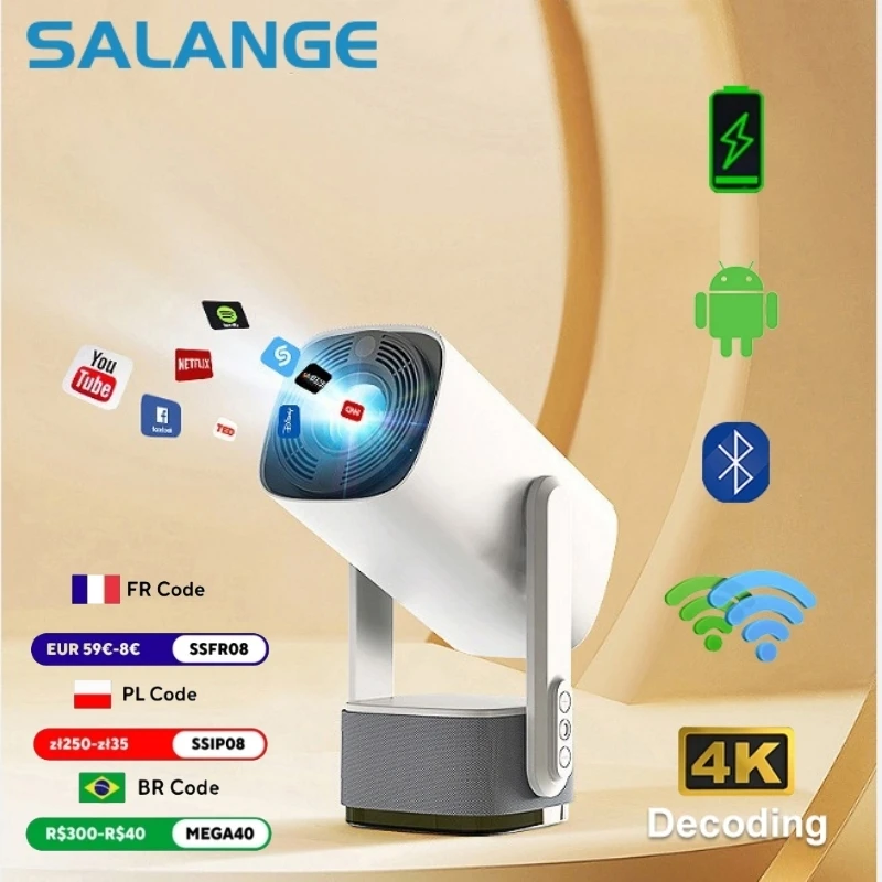 Salange-4K-Projector-K2-Smart-Android11-Built-in-Battery-Bluetooth-Speaker-WIFI-Auto-Focus ...