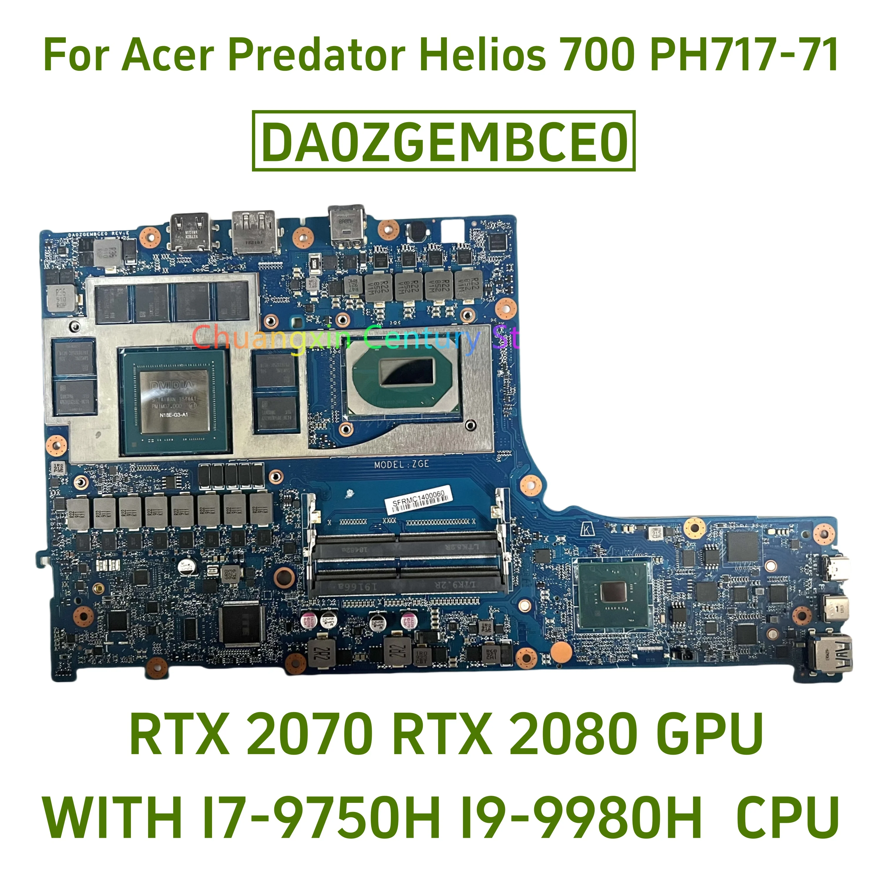 DA0ZGEMBCE0 For Acer Predator Helios 700 PH717-71 Laptop motherboard ...
